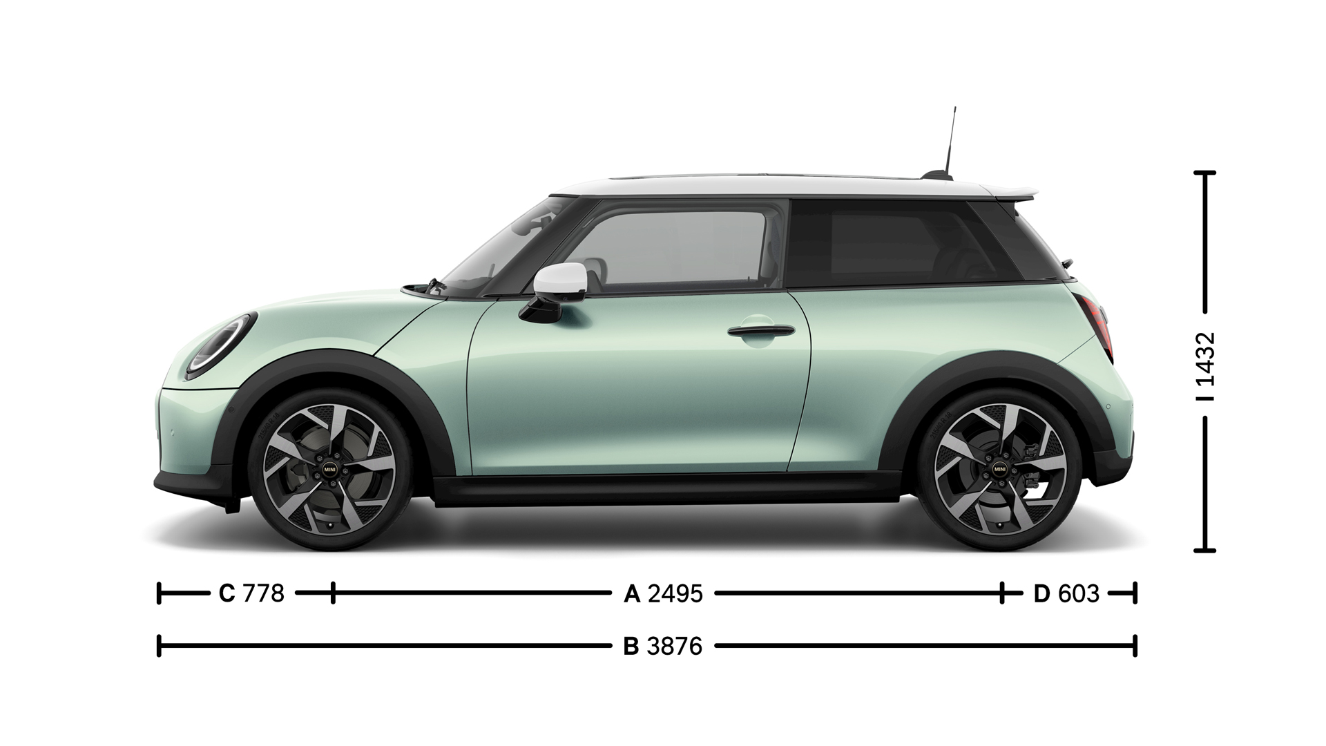 MINI Cooper 3 portes - Dimensions